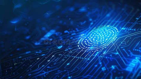 A Glowing Fingerprint Overlay On A Digital Circuit Board Illustrating The Concept Of Biometric