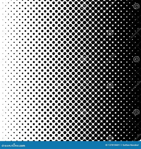 Horizontal Gradient Halftone Dots Backgrounds Black Dots On White