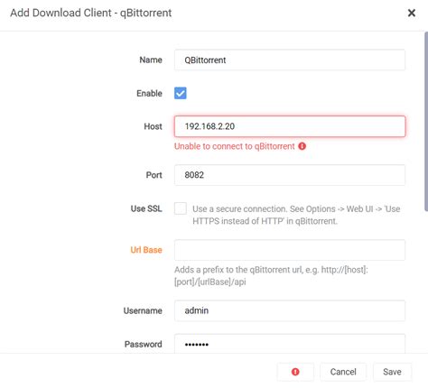 Unable to connect to QBittorrent · Issue #114 · Prowlarr/Prowlarr · GitHub