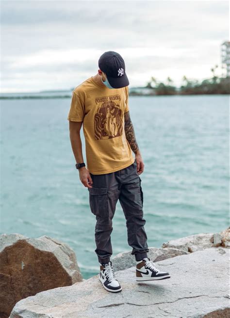 Street Wear Air Jordan 1 Mocha Outfit Mens Outfits Cosmic Donut