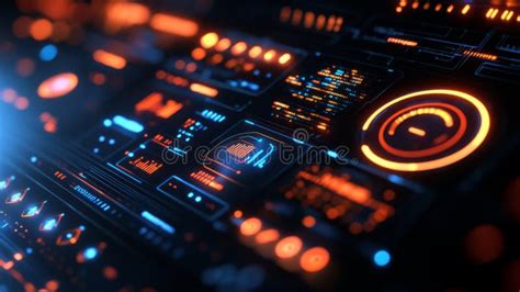 Futuristic Technology Interface Displays Data Metrics Stock Illustration Illustration Of