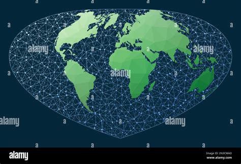 Network Map Of The World Bottomley Projection Green Low Poly World Map With Network Background