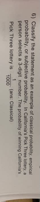 solved 6 classify the statement as an example of classical