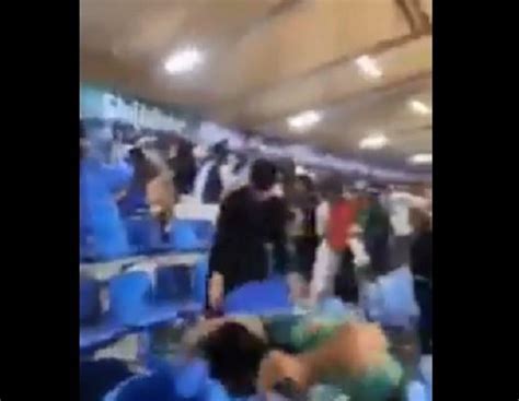 Pak Vs Afg Asia Cup Angry Afghanistan Fans Throw Chairs At Pakistan Fans