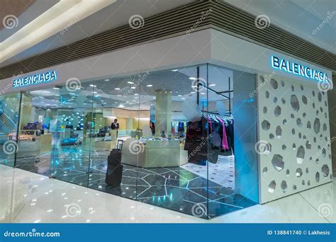 Balenciaga Fashion Boutique Display Window Hong Kong Editorial Image