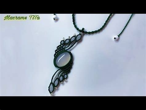 Macrame Necklace Tutorial Pendant With A Gemstone And Beads Macrame TiTa YouTube In