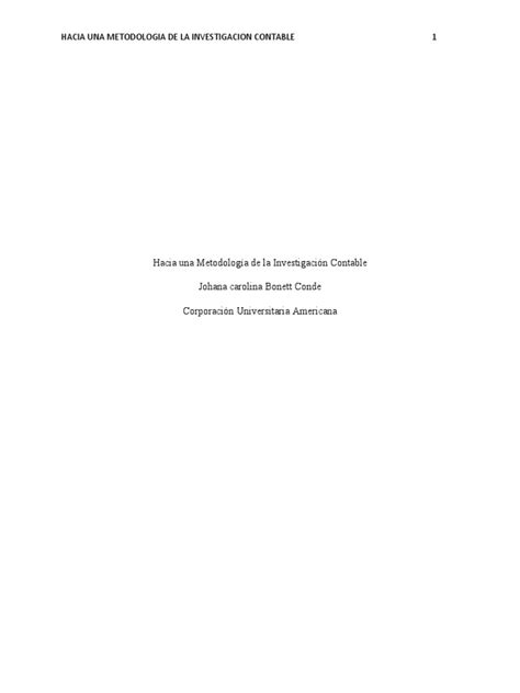 Hacia Una Metodología De La Investigación Contable Pdf Contabilidad