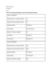 Unit Lesson Lab IP Addressing And Subnet Practice Sheets Docx Matthew Blackwell