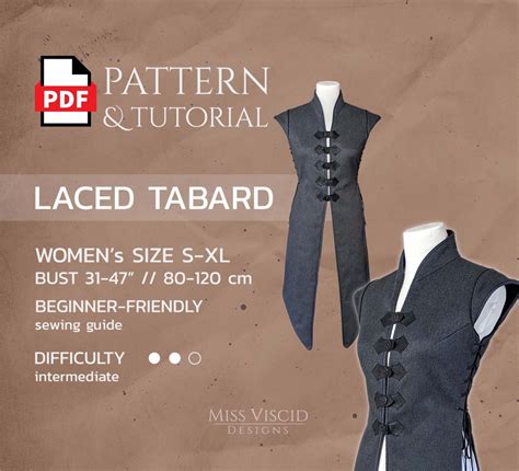 Womans Tabard Vest With High Collar Digital Pattern With Sewing Guide