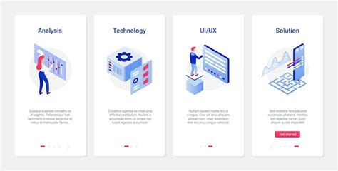 Premium Vector Data Analysis Technology Smart Solutions Ux Ui Onboarding Mobile App Page