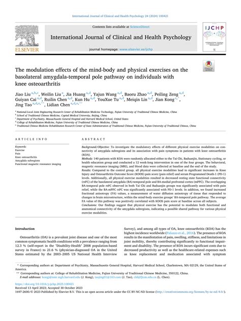 Pdf The Modulation Effects Of The Mind Body And Physical Exercises On