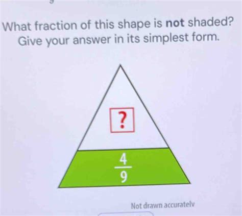 Solved What Fraction Of This Shape Is Not Shaded Give Your Answer In