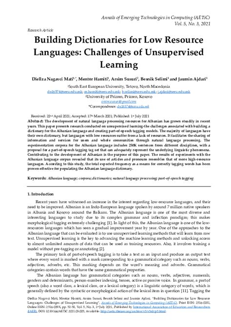 Pdf Building Dictionaries For Low Resource Languages Challenges Of