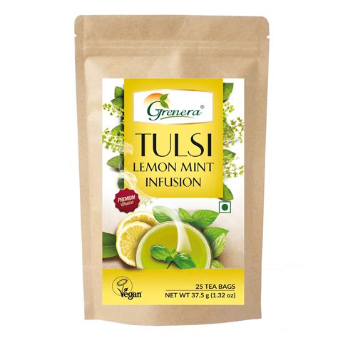 Tulsi Lemon Mint Green Tea Ayushbuy