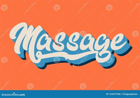 Orange Blue White Massage Hand Written Word Text For Typography Stock