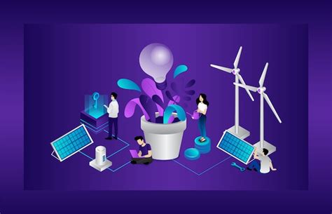 기술 생태 개념 무료 벡터