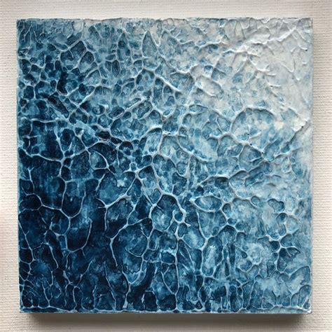 抽象画 絵画 青 波 海 水面 作品 北欧 癒し アクリル画 モダン アート メルカリ