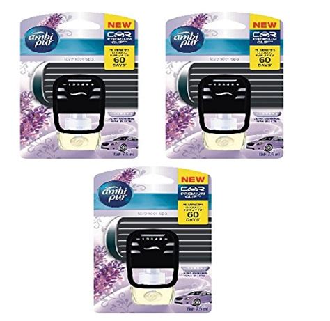 Ambi Pur Lavender Spa Car Air Freshener Starter Kit Ml Set Of Amazon In Car Motorbike