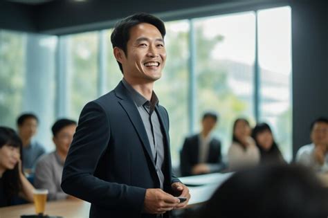 Premium Photo Sitting Woman Asian Employee Businesswoman Creative