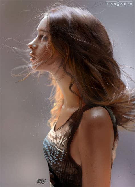 Girl Sutthiwat {figurative Realism Art Beautiful Brunette Female