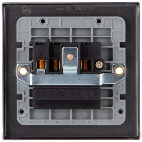 5a 1 Gang Switched Socket Grey Insert Gunmetal M2 Electrical