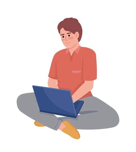 Premium Vector Distance Working Semi Flat Color Vector Character