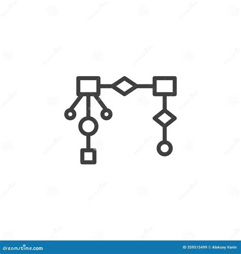Algorithm Flowchart With Square Blocks And Connecting Lines
