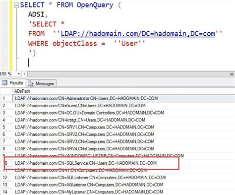 Sql Server How To Query Active Directory Data Using Adsi Ldap