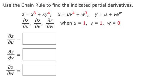 Solved Use The Chain Rule To Find The Indicated Partial Chegg