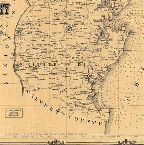 Map Of Anne Arundel County Maryland Md 1860 Vintage Home Etsy