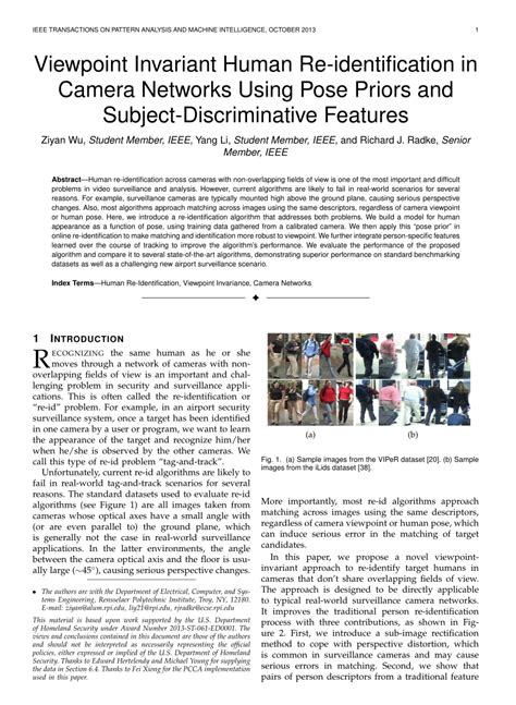 Pdf Viewpoint Invariant Human Re Identification In Camera Networks