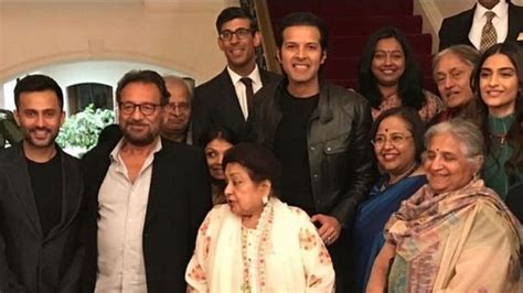 Sonam Kapoor Anand Ahuja Shekhar Kapur Pose With New Uk Pm Rishi