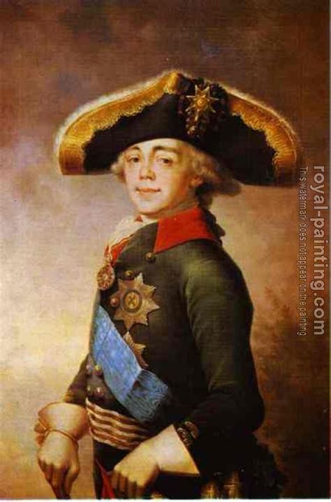 Portrait Of Paul I Emperor Of Russia Ii By Vladimir Borovikovsky Oil