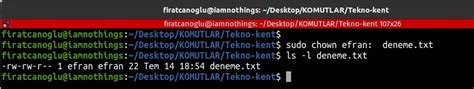 Örneklerle Linuxta Chown Komutu Nasıl Kullanılır Linux Data Linux