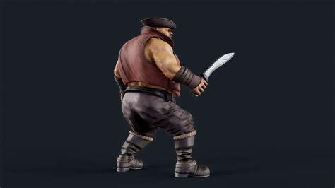 3d Model Pirate Chef Vr Ar Low Poly Cgtrader