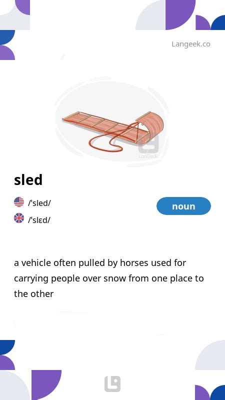 Definition And Meaning Of Sled Picture Dictionary