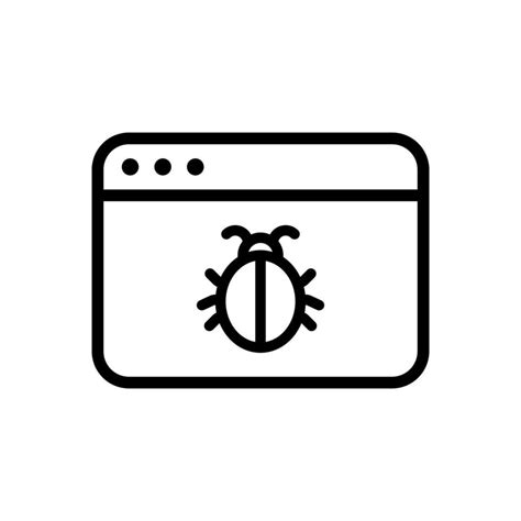 Web Browser Virus Bug Malware Internet Cyber Security Concept Icon