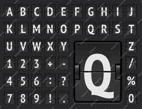 출발 정보 및 시간표 표시를 위한 숫자가 있는 공항 터미널 기계적 스코어보드 글꼴 벡터 일러스트 레이 션 항공편 목적지 또는 도착 정보에 대한 항공사 플립 보드 굵은