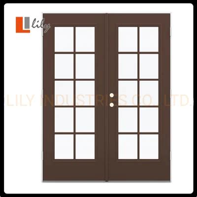 Double Patio Textured Stainable Fiberglass Door With PVC Door Jamb China Fiberglass Door And