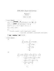Ece3050 Hw1 Sol Sp2019 Pdf ECE 3050 Signal And Systems Homework 1