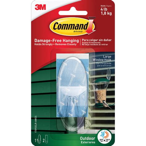Command Outdoor Large Clear Window Hook 1 Hook 2 Strips Do It Best