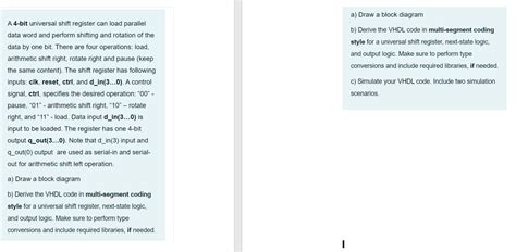 Solved A Draw A Block Diagram B Derive The VHDL Code In Chegg