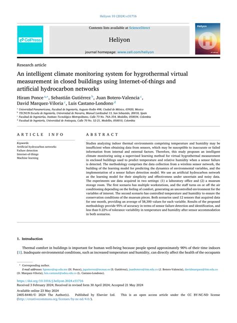 Pdf An Intelligent Climate Monitoring System For Hygrothermal Virtual Measurement In Closed