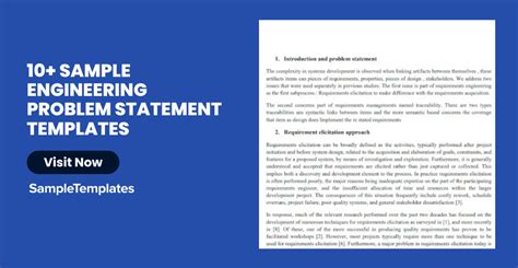 FREE Engineering Problem Statement Samples Software Mechanical Civil
