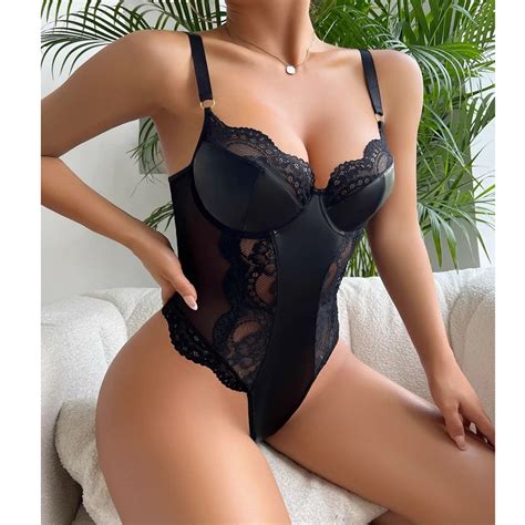 Ihoov Mature Sexy Teddies Lingerie Patent Leather Womens Bodysuit For Women Buy Bodysuit For