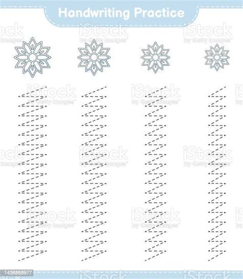 필기 연습 눈송이의 추적 라인 교육 어린이 게임 인쇄 가능한 워크 시트 벡터 일러스트 레이 션 0명에 대한 스톡 벡터 아트 및 기타 이미지 Istock