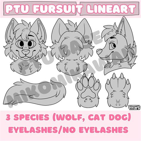Fursuit Wolf Reference Sheet Base Etsy Uk