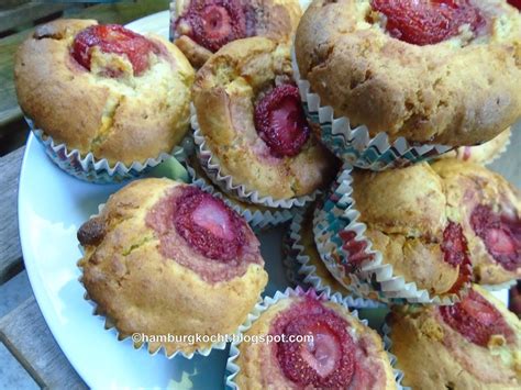 Hamburg Kocht Erdbeer Muffins Mit Weißer Schokolade