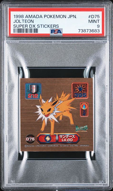 1998 Amada Pokemon Japanese Super Dx Stickers D75 Jolteon Psa 9 Gamestop