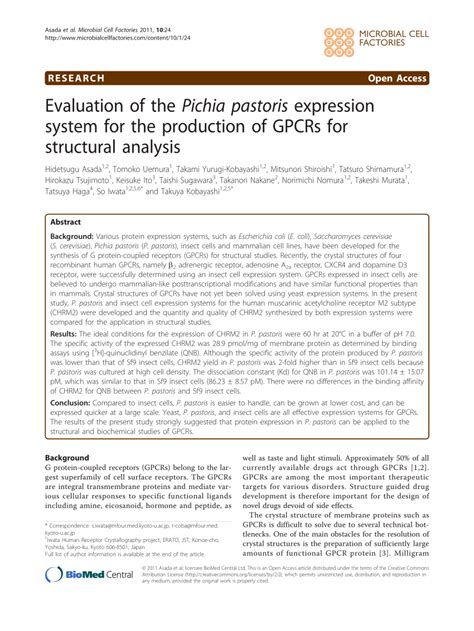 Pdf Evaluation Of The Pichia Pastoris Expression System For The